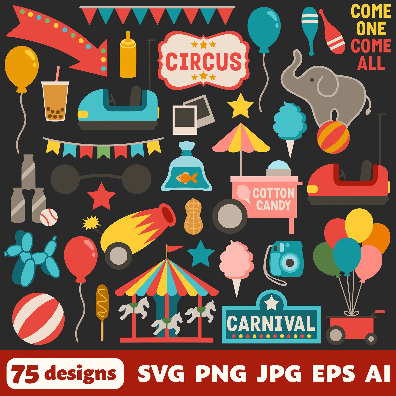 Carnival Digital Files, SVG PNG JPG, Clipart, Cut Files, Cricut, Family ...