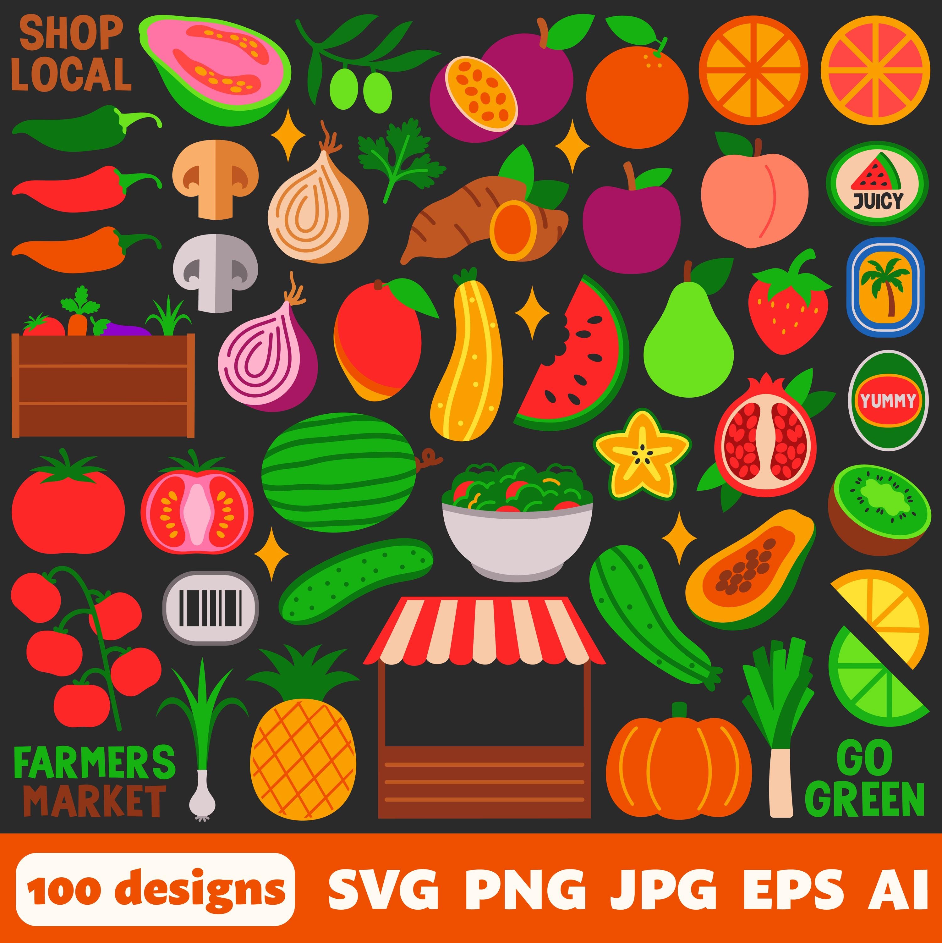 Produce Digital Files, SVG PNG JPG, Clipart, Cut Files, Cricut ...