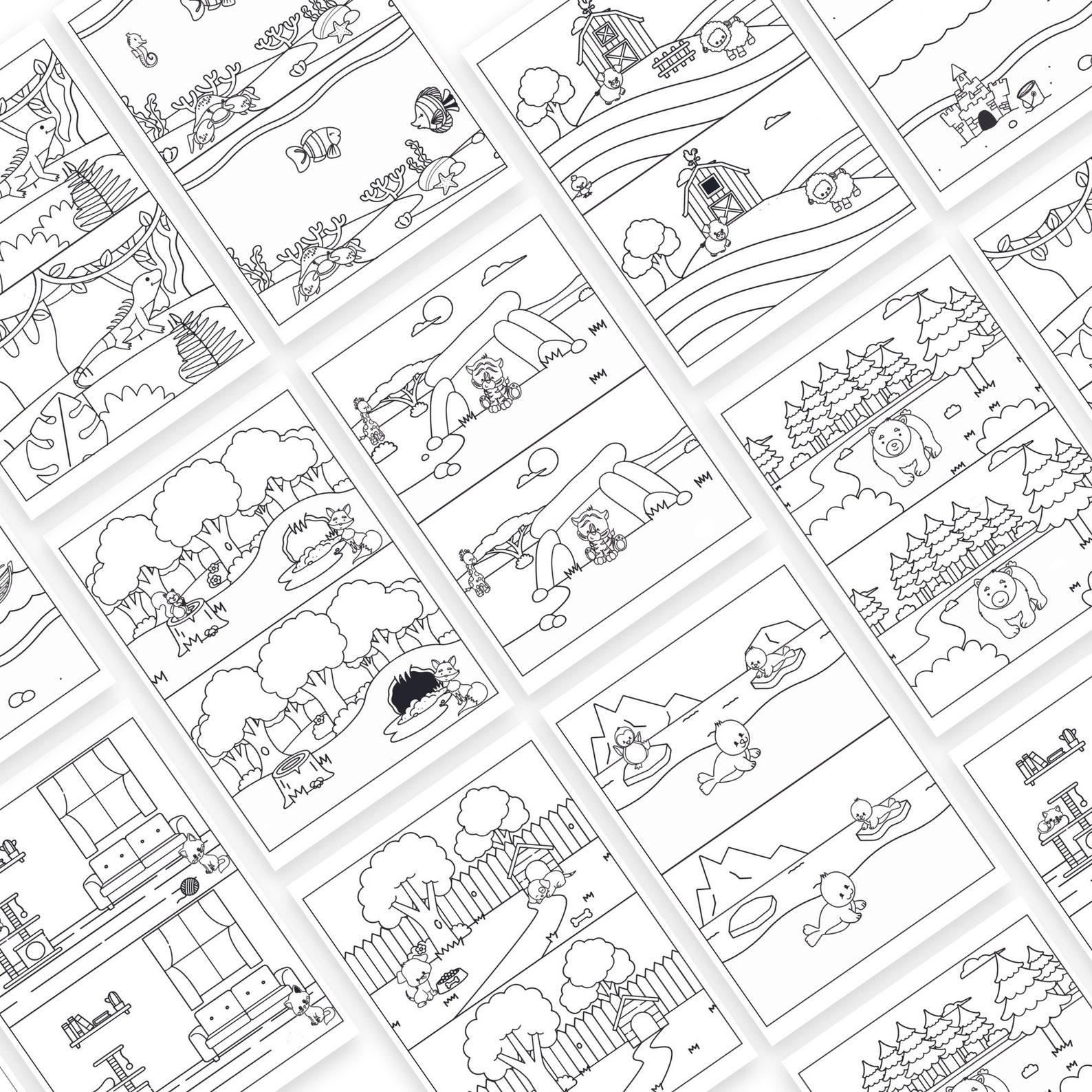Spot the Difference Coloring Printable Pages for Children - Etsy