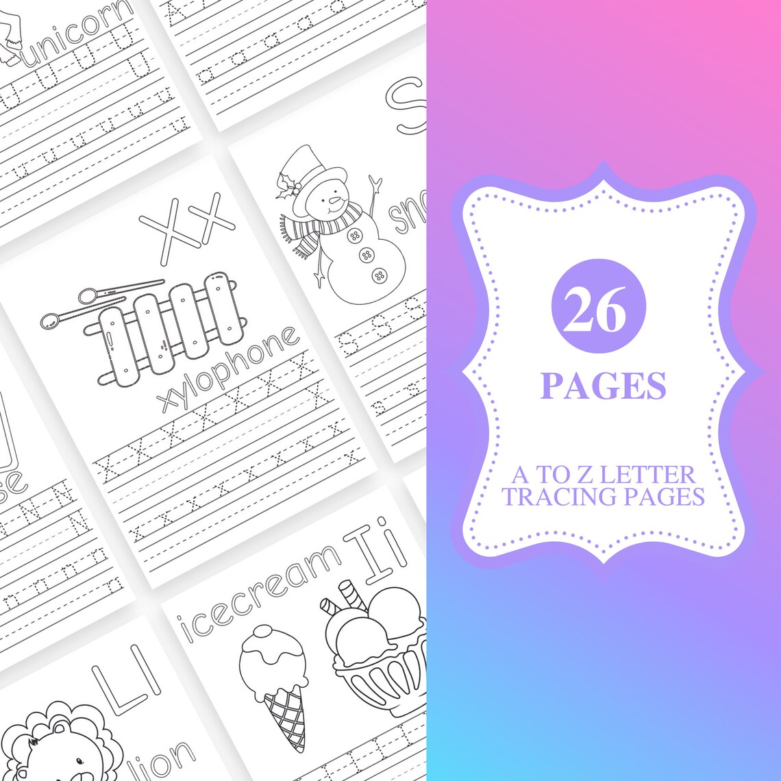 Letter Tracing Coloring Pages /left Handed Preschool Handwriting ...