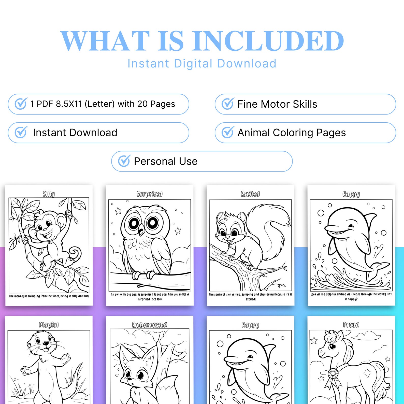 Animal Emotions Adventure: Fun Creative Coloring Pages for Little ...