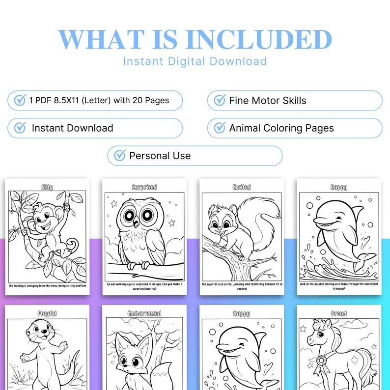 Animal Emotions Adventure: Fun Creative Coloring Pages for Little ...