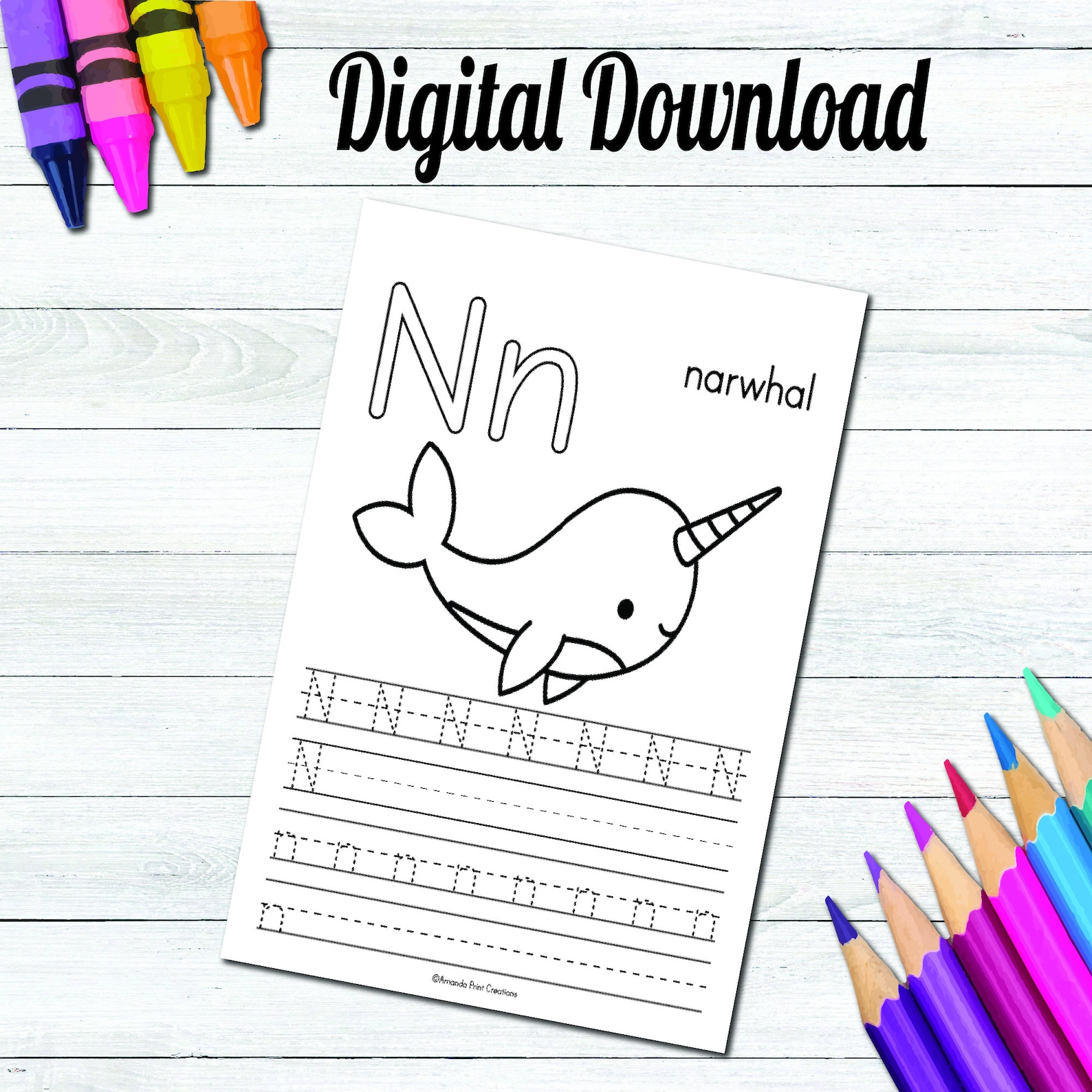 A to Z Letter Tracing Animal Coloring Pages /preschool - Etsy