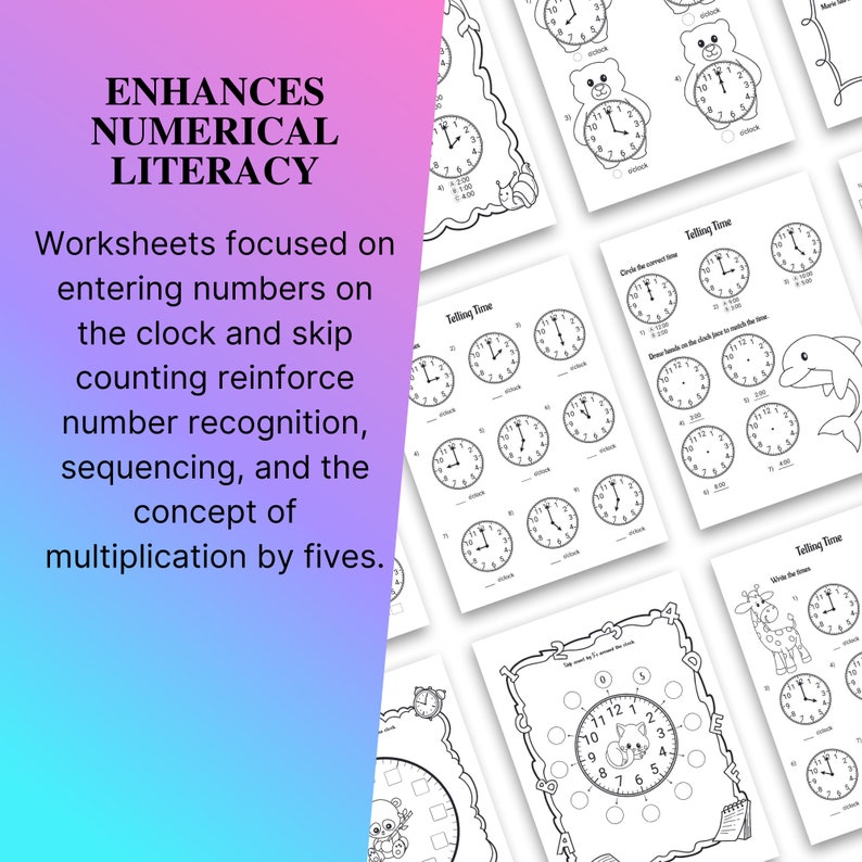 Telling Time to the Hour Worksheets / Clock Practice for Kids /analog ...