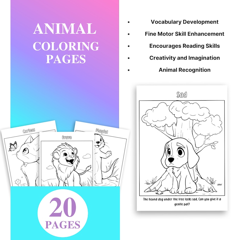 Animal Emotions Adventure: Fun Creative Coloring Pages for Little ...