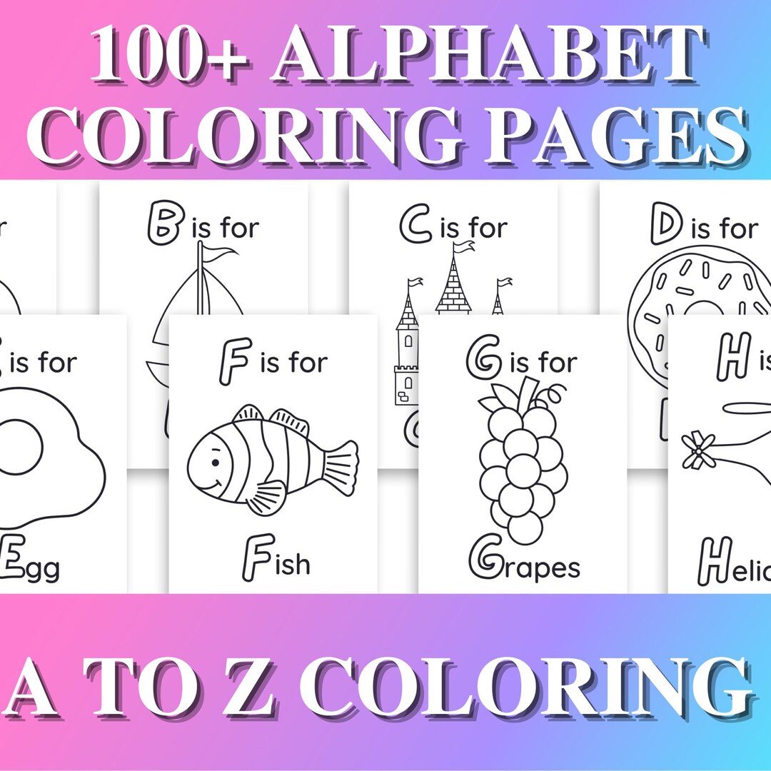 Alphabet Coloring Pages /toddler Coloring Book / Coloring Activity for ...