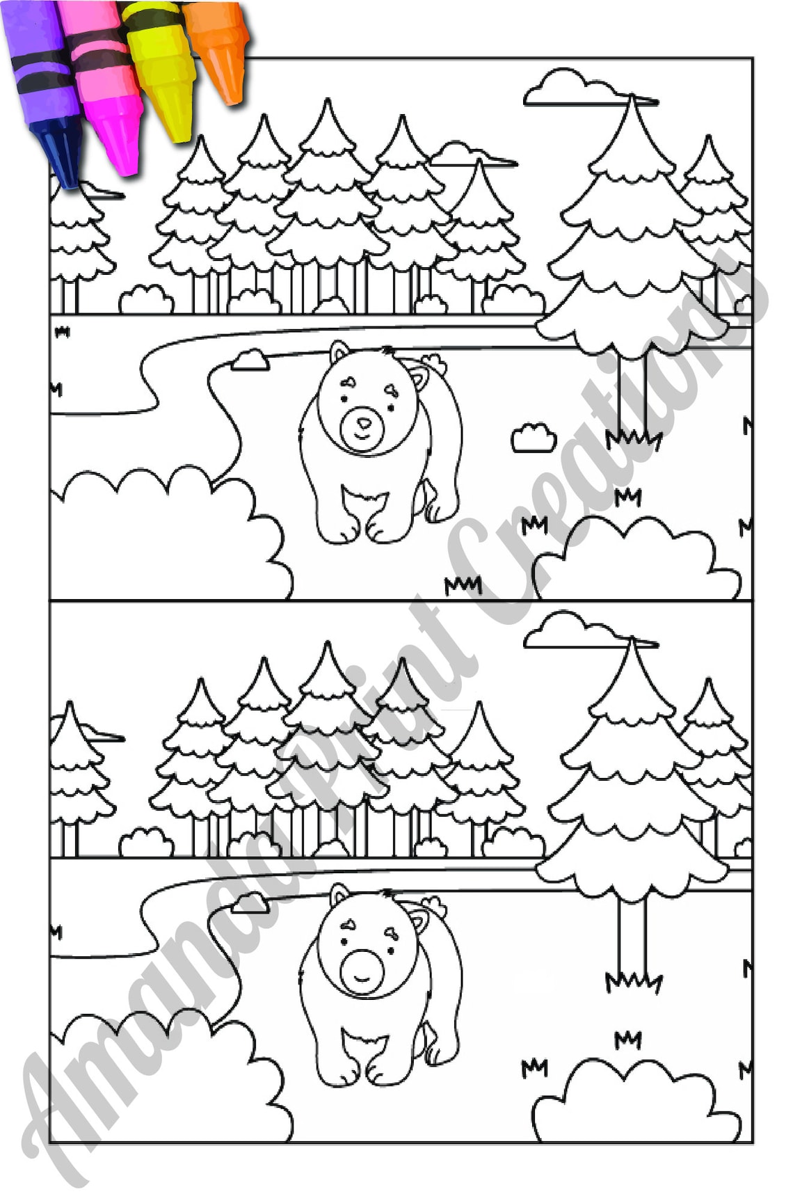 Spot the Difference Coloring Printable Pages for Children - Etsy