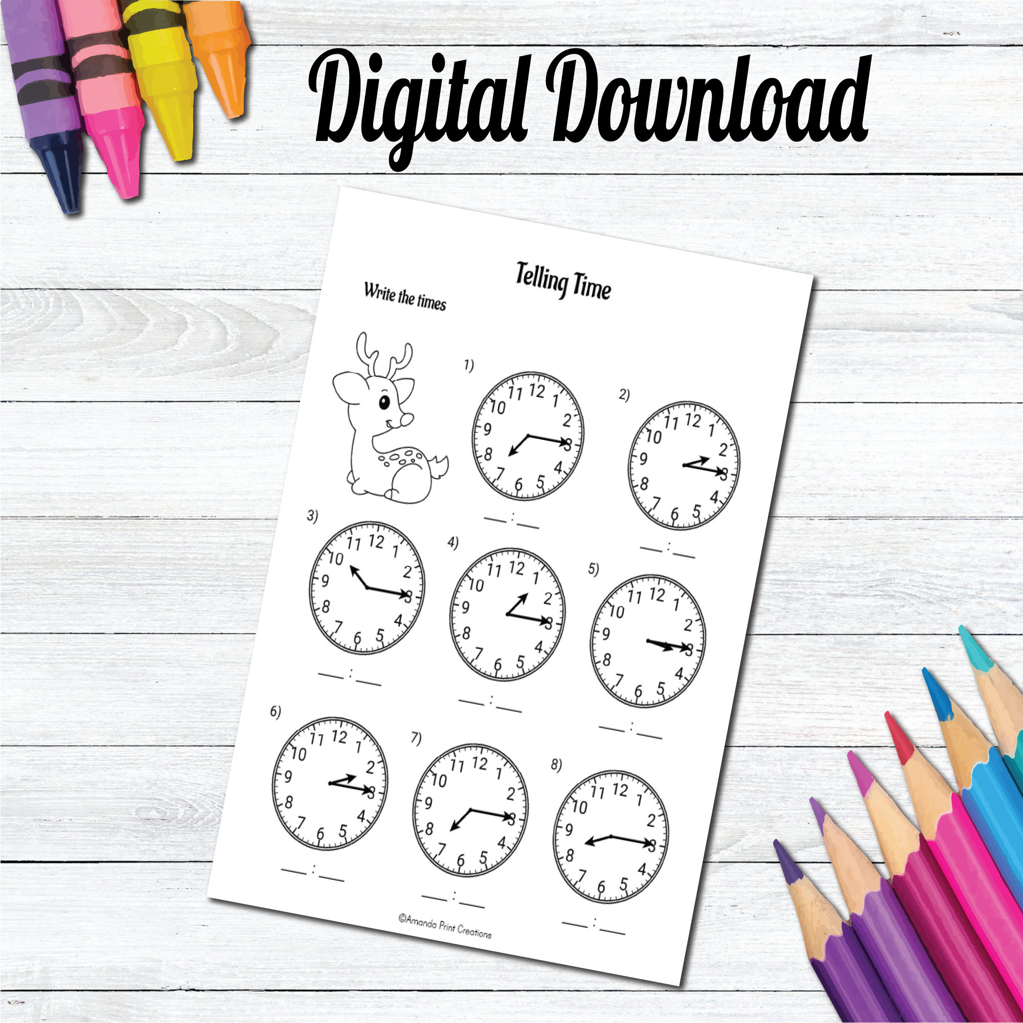 Telling Time Quarter Hour After Worksheets / Clock Practice for Kids ...