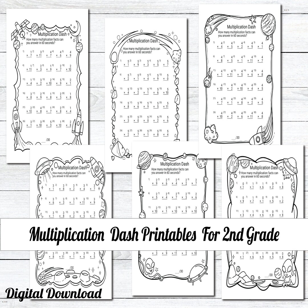 Multiplication Dash, Multiplication Drills for 2nd Grade ...
