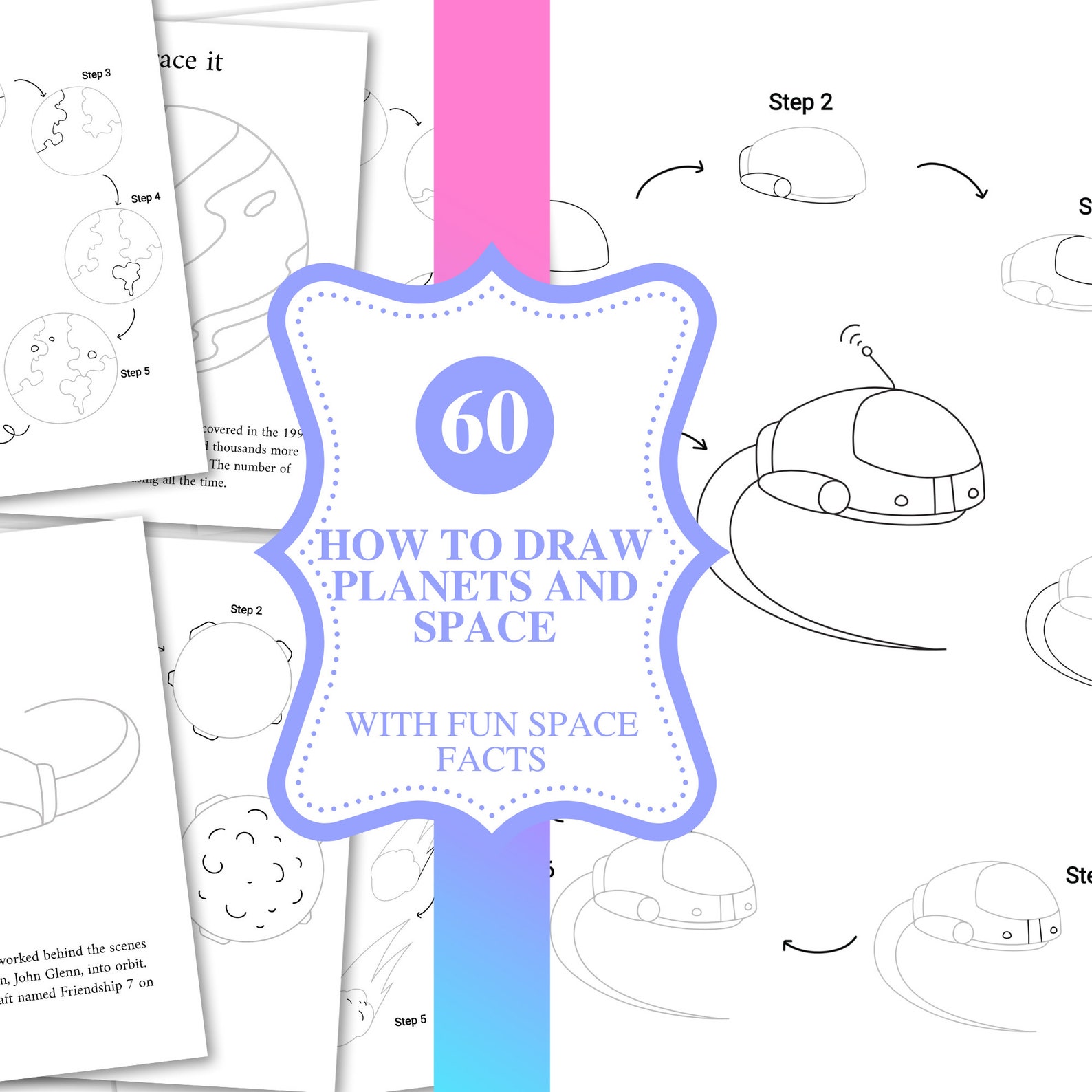 How to Draw Space and Planets for Kids / Explore the Universe With Step ...