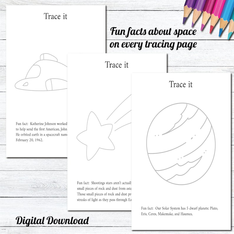 How to Draw Space and Planets for Kids / Explore the Universe - Etsy