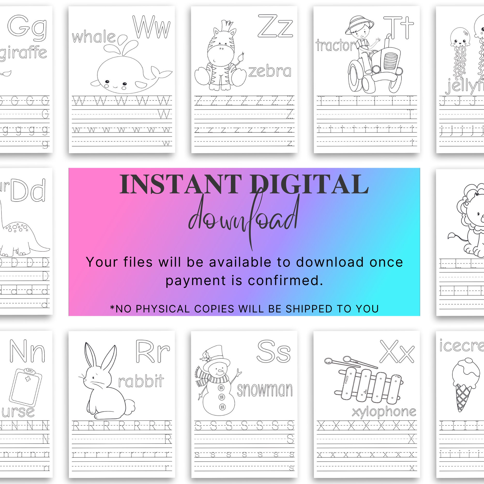 Letter Tracing Coloring Pages /left Handed Preschool Handwriting ...