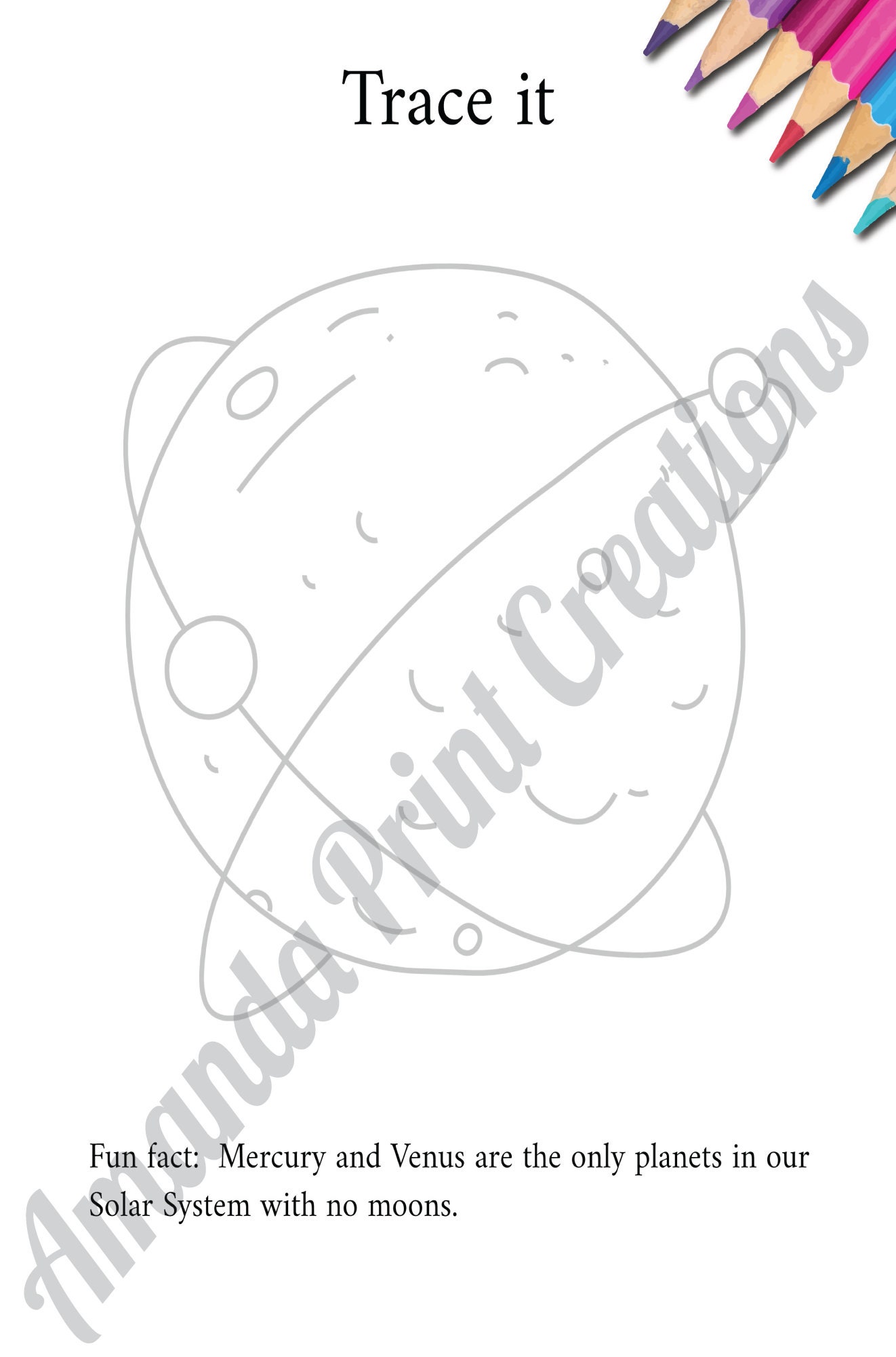 How to Draw Space and Planets for Kids / Explore the Universe - Etsy