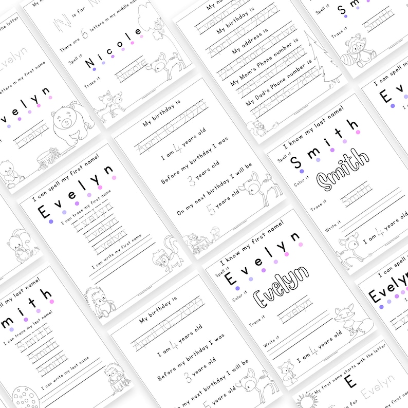 Editable Canva Name Tracing Worksheet - Preschool Handwriting Practice ...