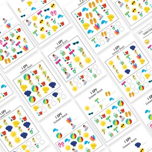 Summer Beach 'I Spy' Counting Pages Colorful Educational Activity for ...