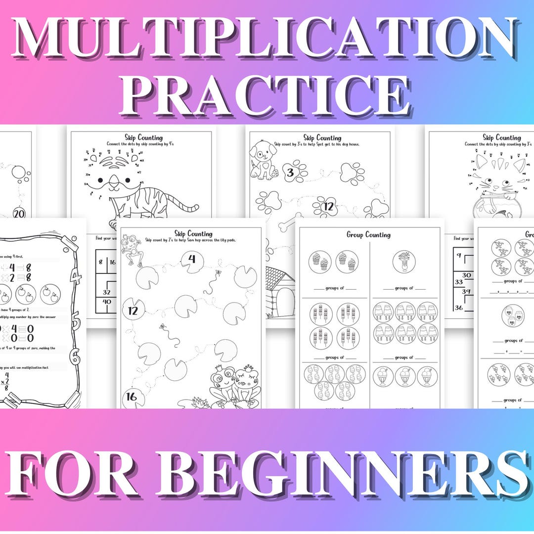 Multiplication Activity Book, Beginner Multiplication Workbook for 2nd ...