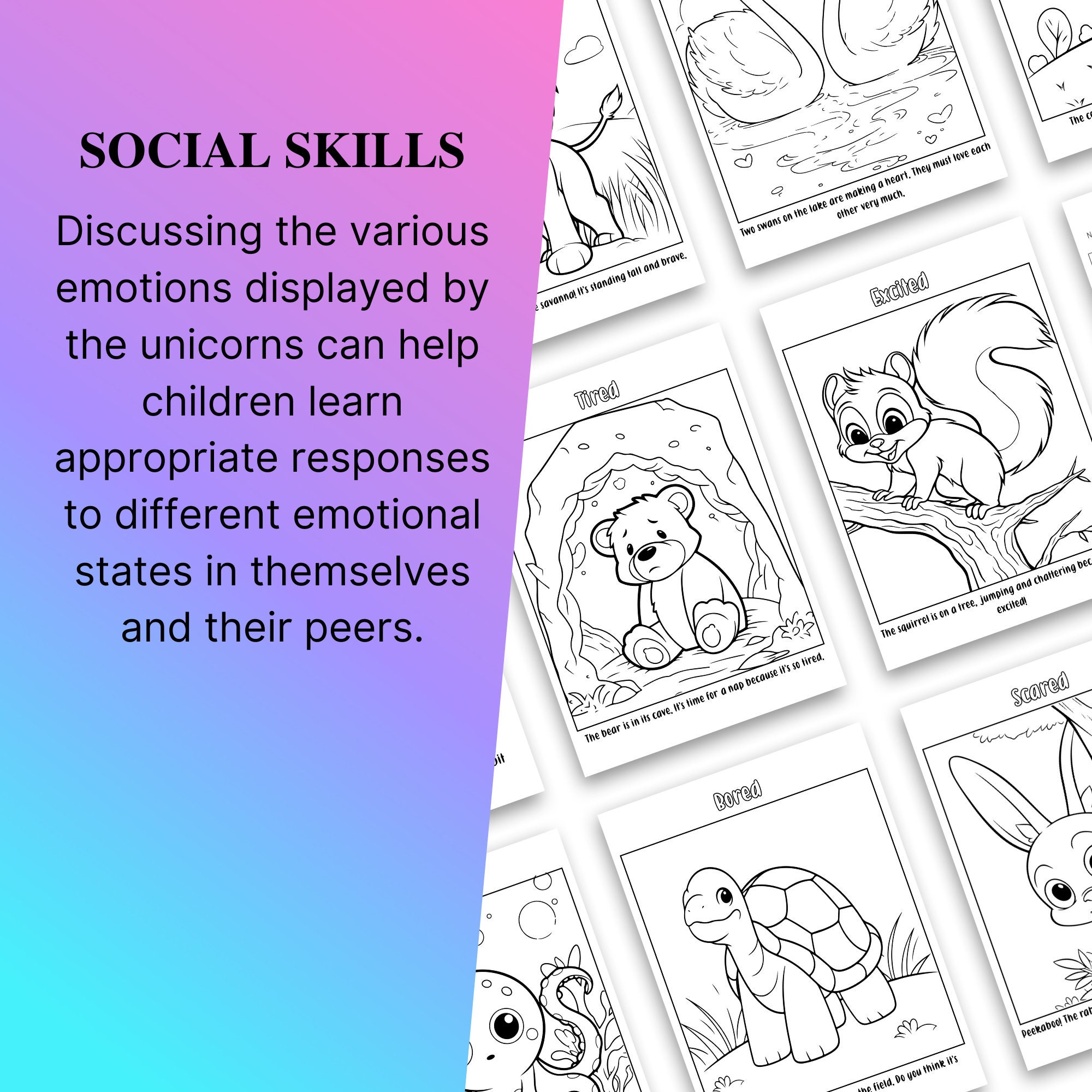 Animal Emotions Adventure: Fun Creative Coloring Pages for Little ...
