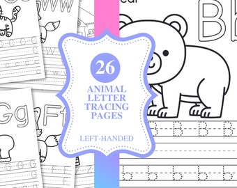 Letter Tracing Coloring Pages /left Handed Preschool Handwriting ...