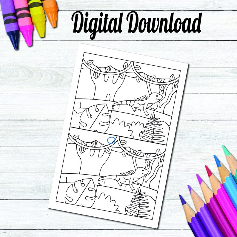 Spot the Difference Coloring Printable Pages for Children - Etsy