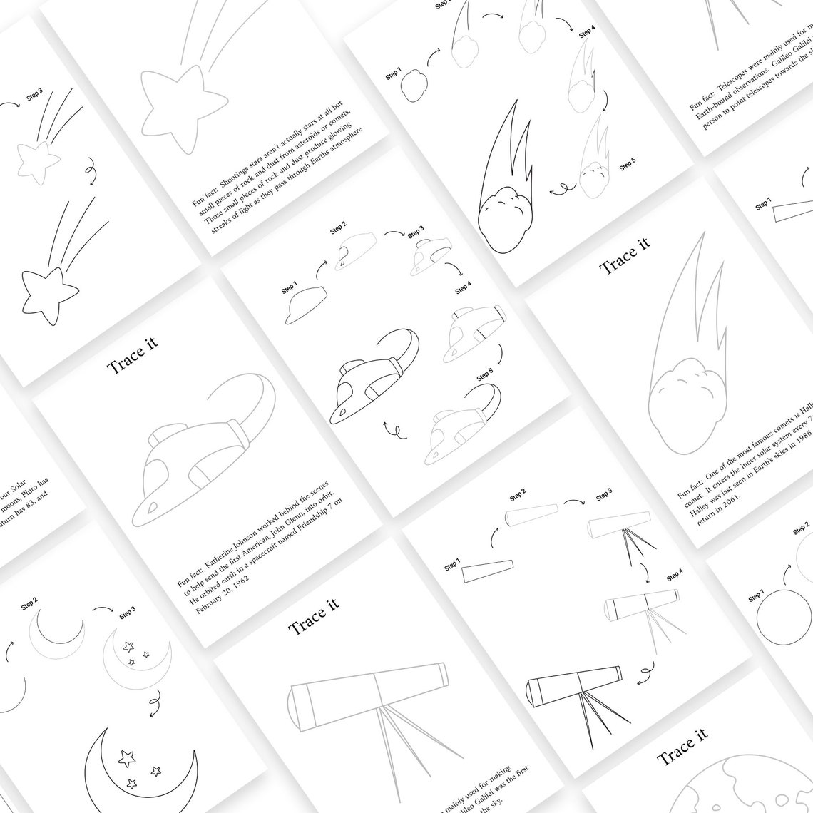 How to Draw Space and Planets for Kids / Explore the Universe With Step ...