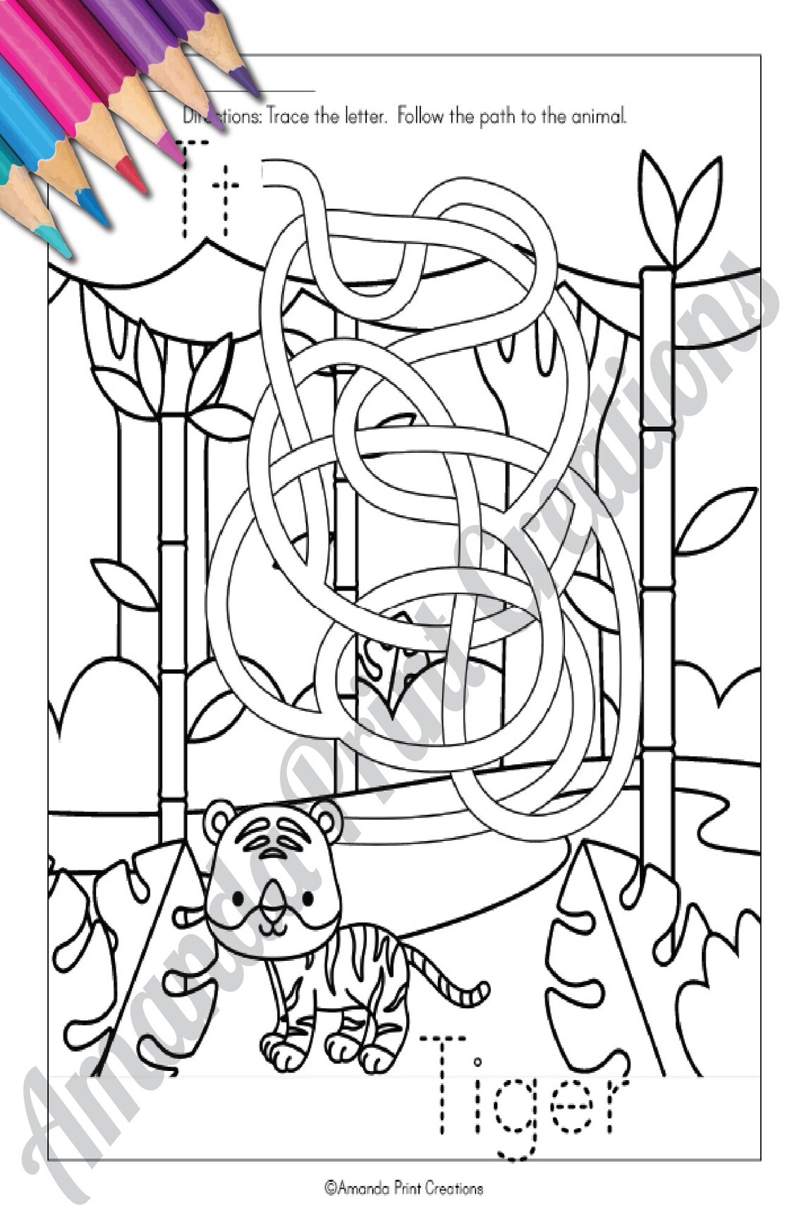 Alphabet Animal Mazes Activity Pages for Kids Kids Maze - Etsy