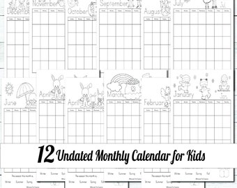 Monthly Calendar for Kids - Etsy