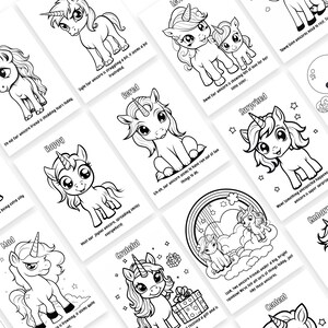Magical Unicorns Rainbow of Emotions; Fun Coloring Pages for Little ...