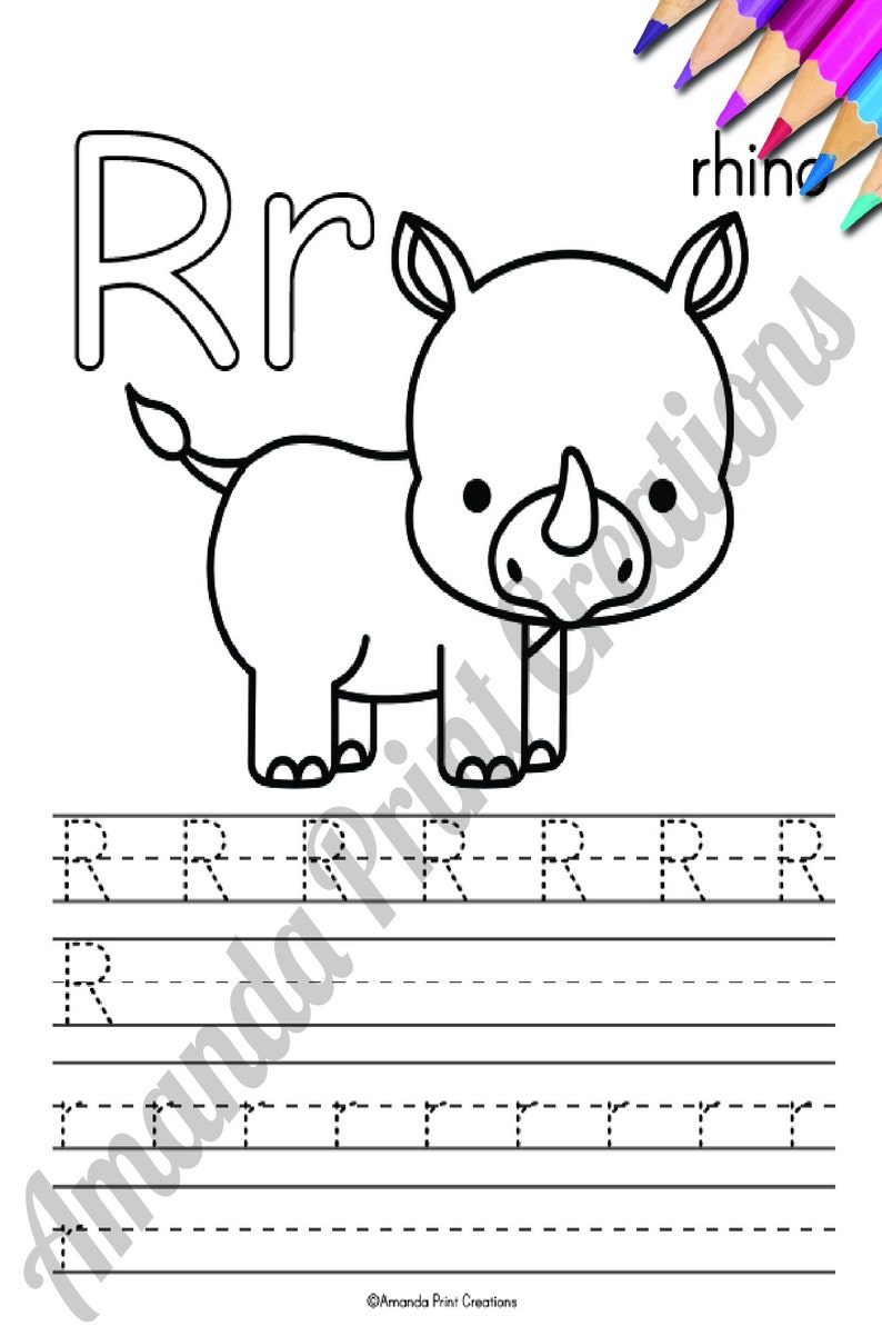 A to Z Letter Tracing Animal Coloring Pages /preschool - Etsy