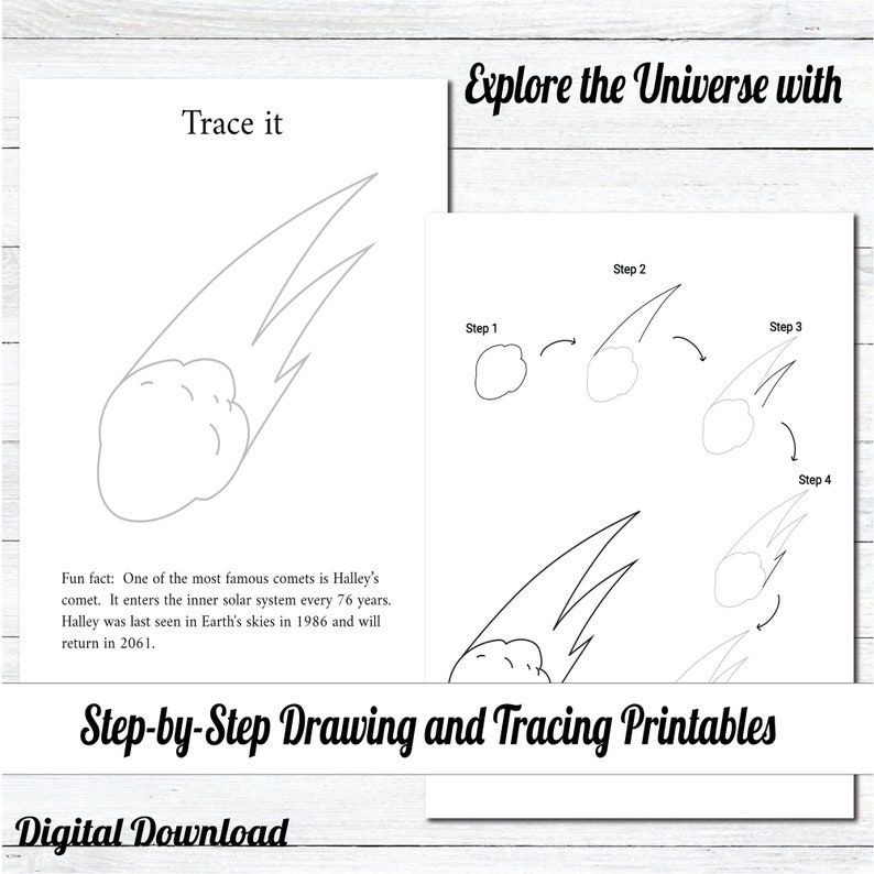 How to Draw Space and Planets for Kids / Explore the Universe - Etsy