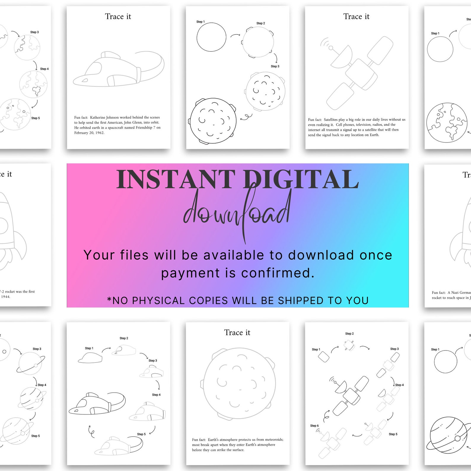 How to Draw Space and Planets for Kids / Explore the Universe With Step ...