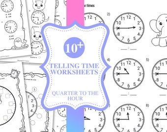 Farm Theme Telling Time to the Hour Worksheets Clock Practice for Kids ...