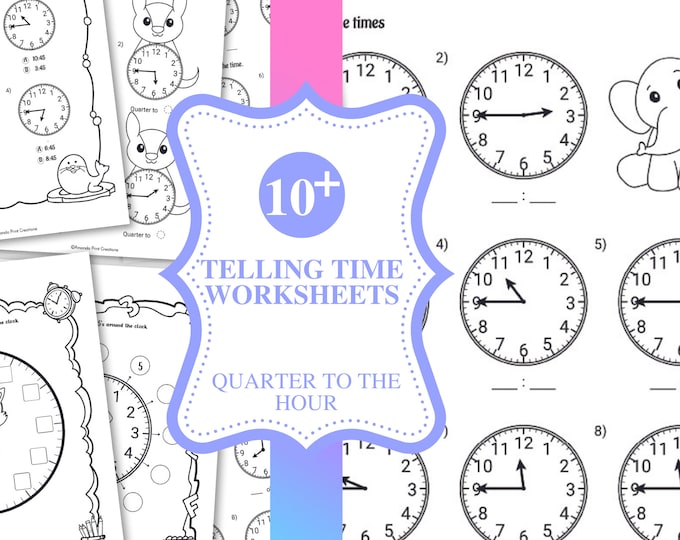 10 Printable Learning to Tell Time Worksheets. Kindergarten-1st Grade ...