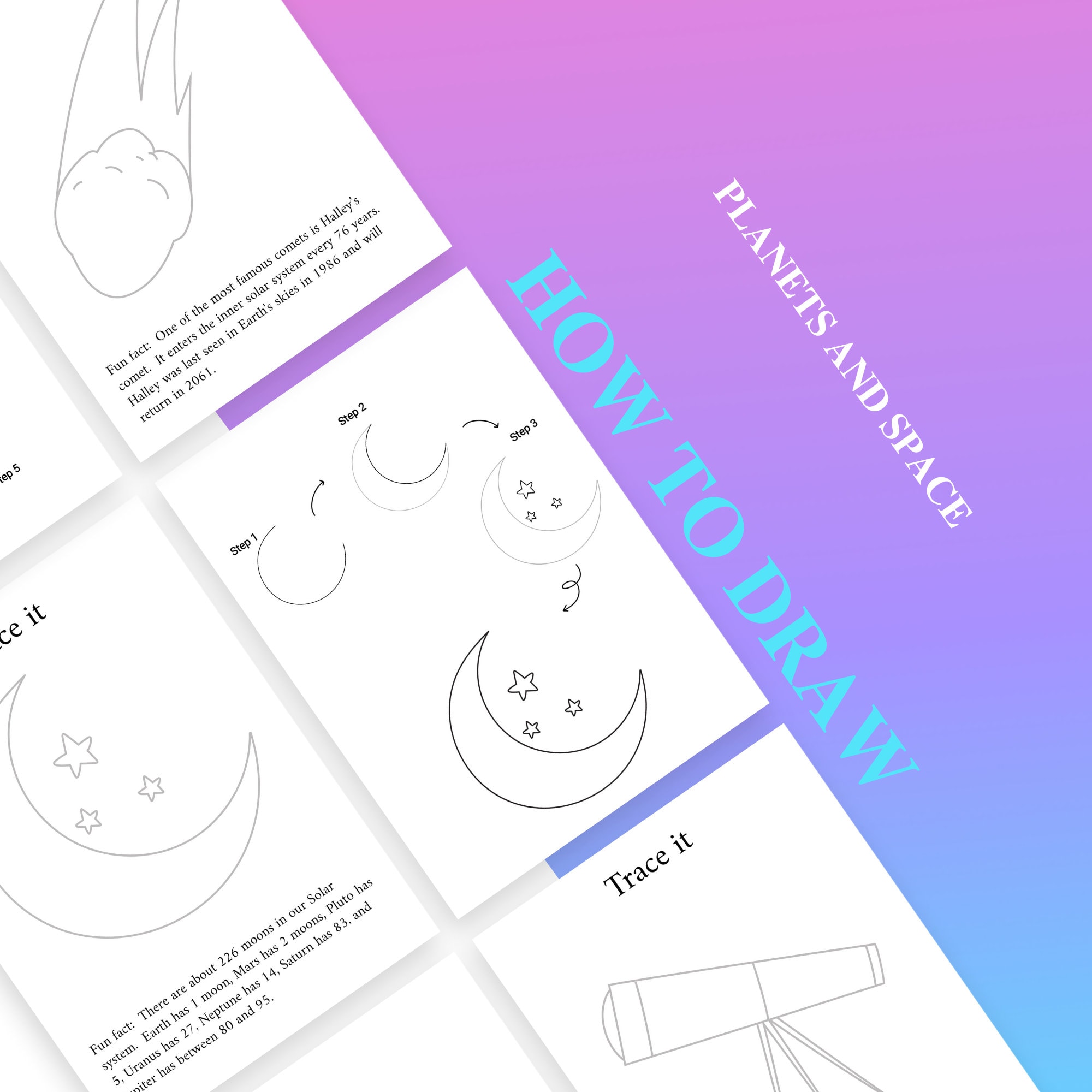 How to Draw Space and Planets for Kids / Explore the Universe With Step ...