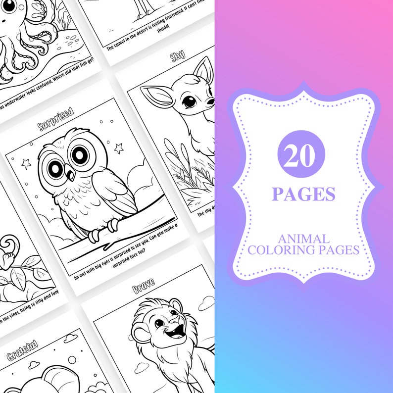 Animal Emotions Adventure: Fun Creative Coloring Pages for Little ...