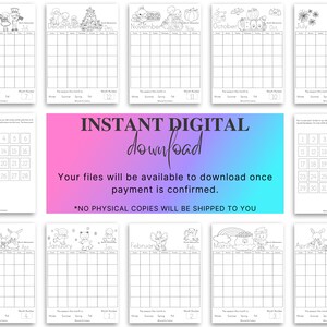 Undated Monthly Calendar for Kids, Calendar Practice for Kids, Undated ...