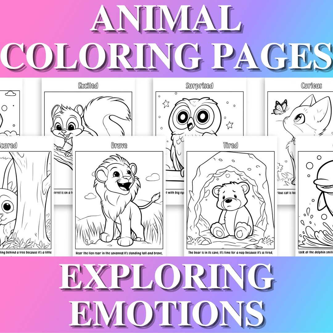 Animal Emotions Adventure: Fun Creative Coloring Pages for Little ...