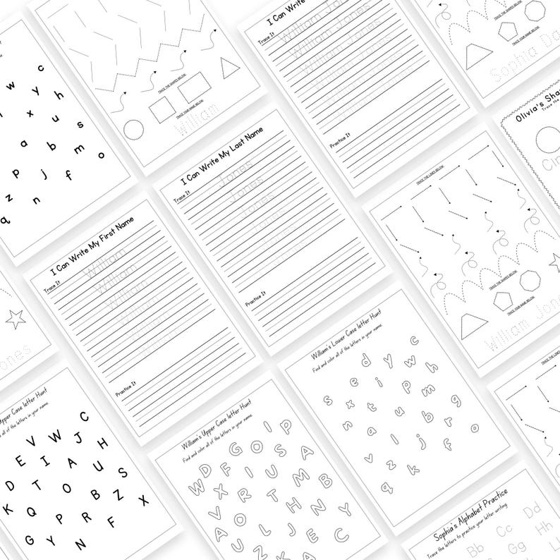Editable Canva Name Tracing Worksheet, Personalized Preschool Writing ...