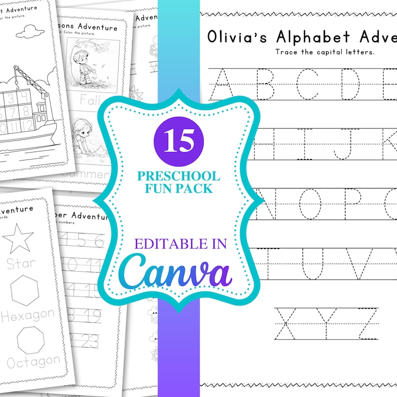 Editable Canva Preschool Fun Pack | Customizable Preschool Activity ...