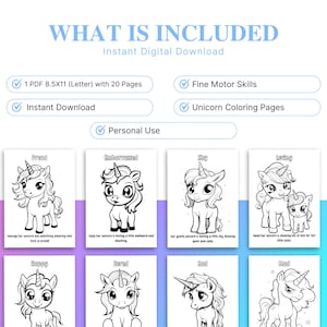 Magical Unicorns Rainbow of Emotions; Fun Coloring Pages for Little ...