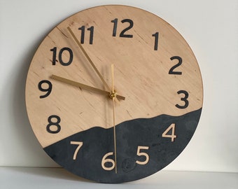 Black Slate Clock - Etsy