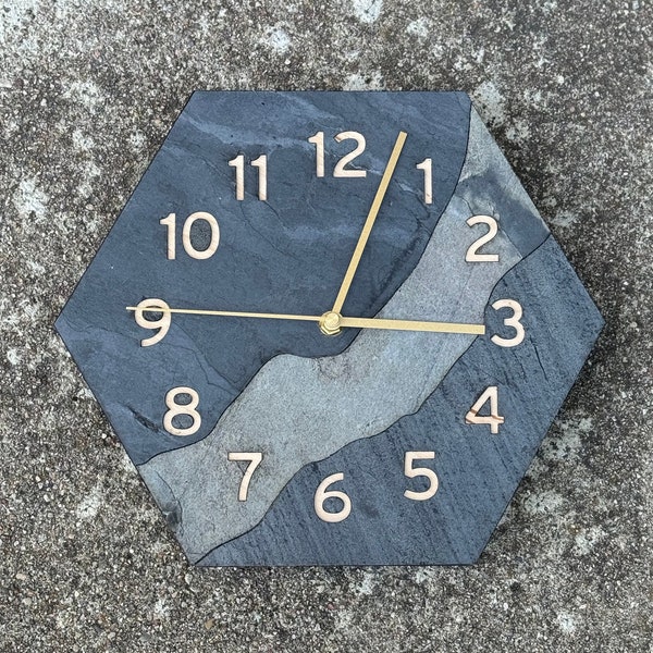Hexagon Clock - Etsy New Zealand