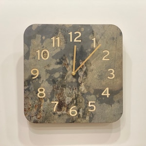 Minimalist Stone Wall Clock, Rustic / Autumn Colours Clock, Livingroom ...