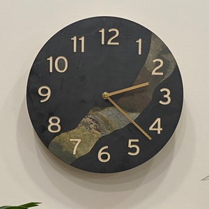 Slate Type Stone Wall Clock Mixed With Rustic, NO Seconds Hand ...
