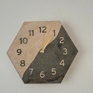 Hexagon Shape Wall Clock, Every Clock is Different, Big Wall Clock ...