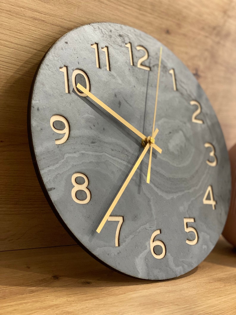 Unique Stone Wall Clock Black Wall Clock - Etsy