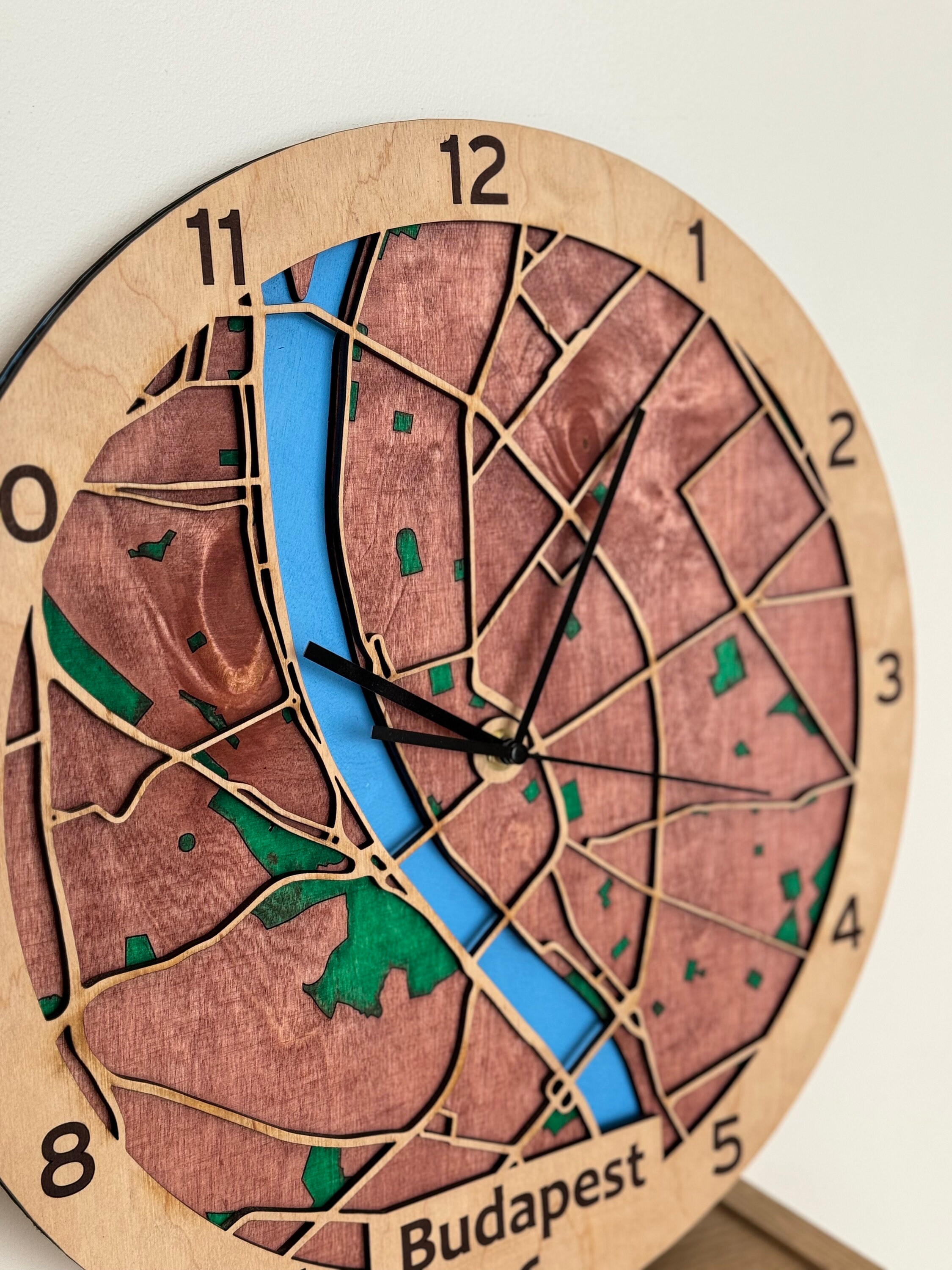 Budapest City Map - Clock, Any City Wall Clock, Custom World Clock ...