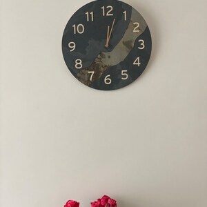 Slate Type Stone Wall Clock Mixed With Rustic, NO Seconds Hand ...