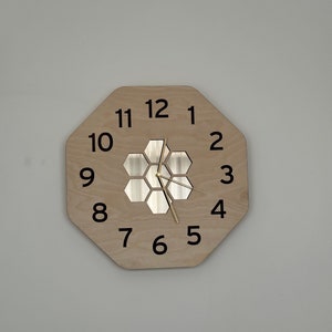 Rare to Find Clock,octagon Shape Clock With Mirror, Honeycomb Mirror ...
