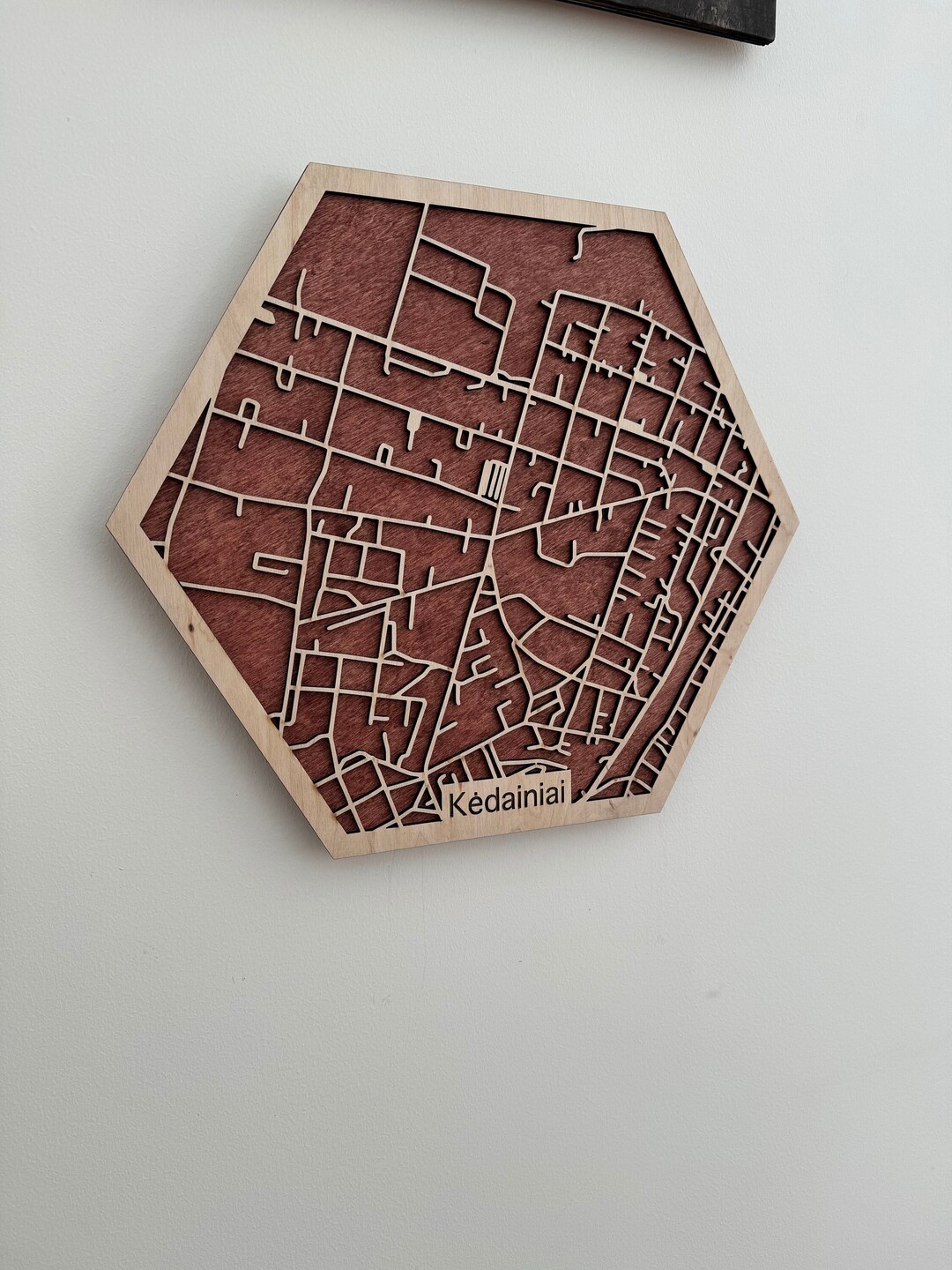 Octagon Shape Wooden Custom Made City Map , Custom Street Map, Any City ...