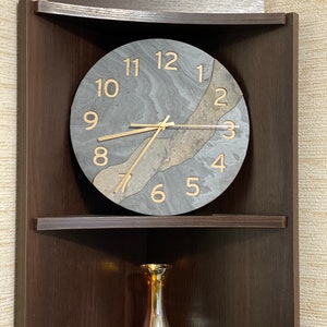 Greyish Slate Type Stone Wall Clock, Beautiful Decoration, Big Size on ...